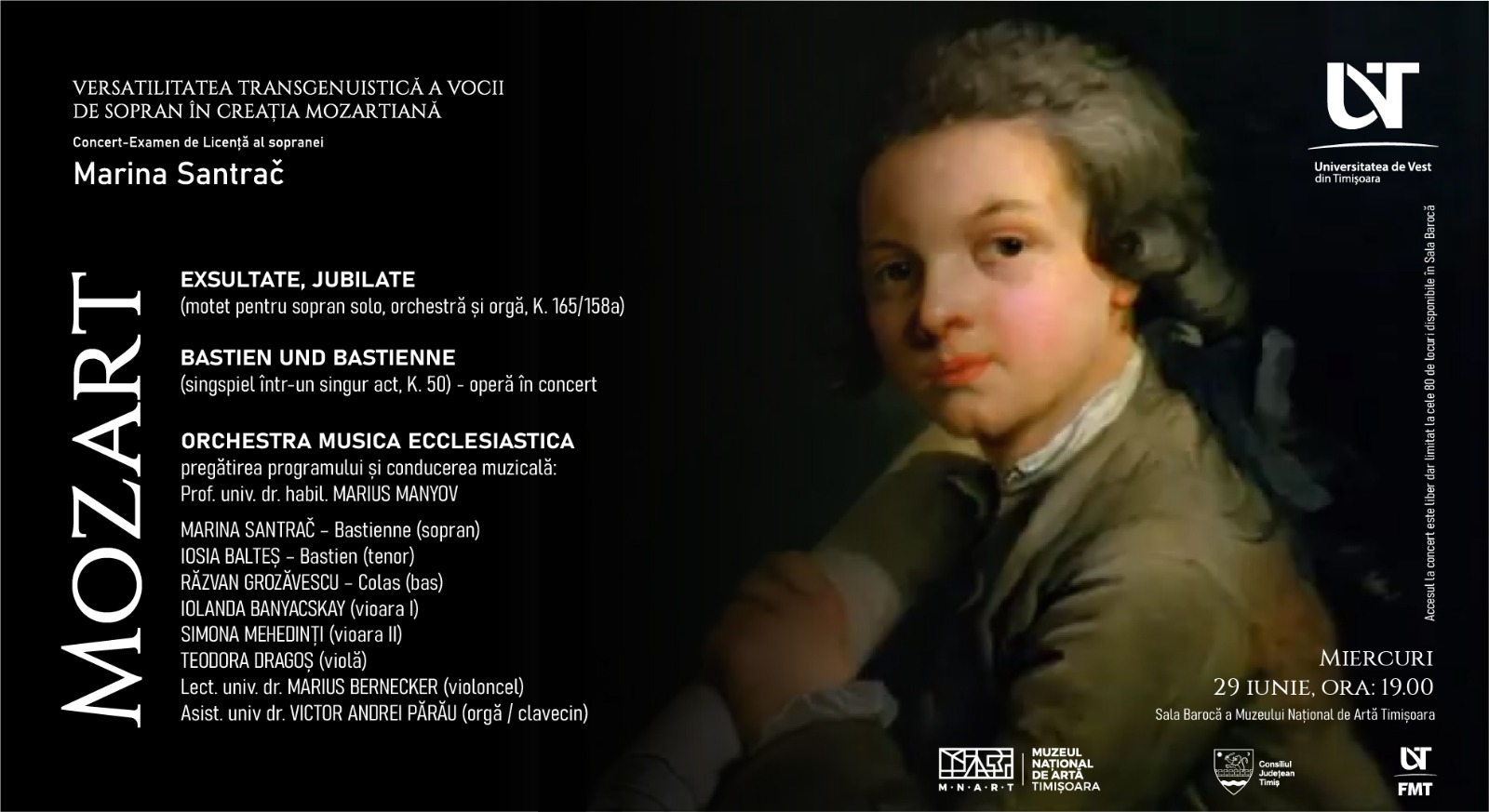 The Faculty of Music and Theater of UVT offers you the "Mozart" Project ...