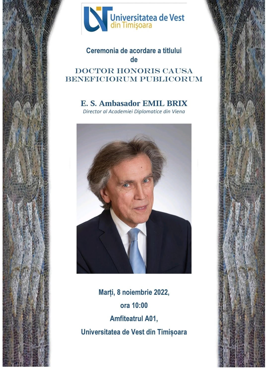 E.S. Emil Brix, membru de onoare al comunității academice a UVT - UVT