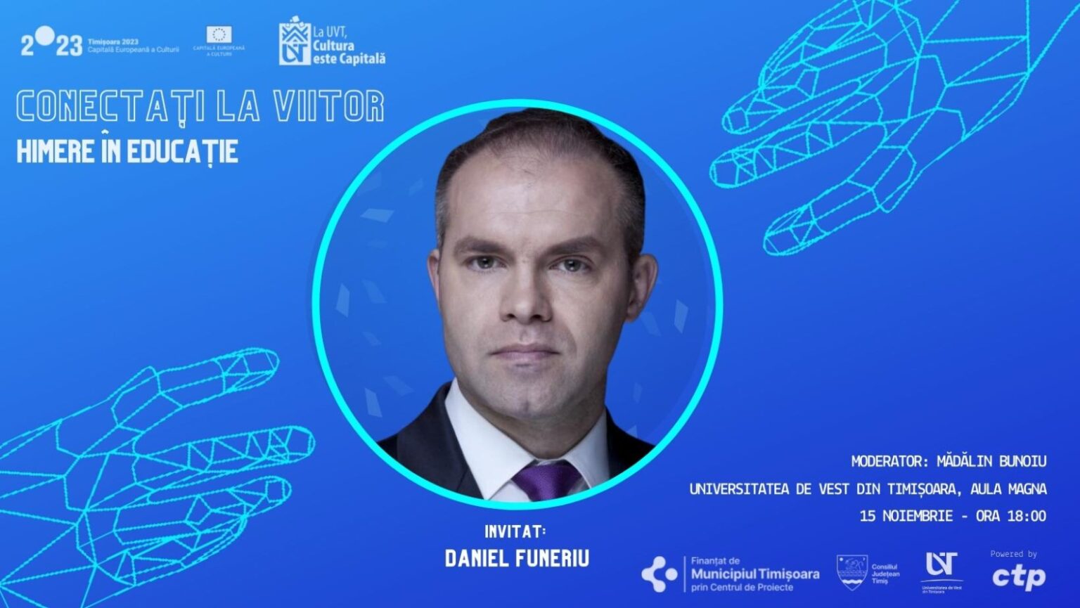 Daniel Funeriu, în conferință la UVT: „Himere în educație” - UVT