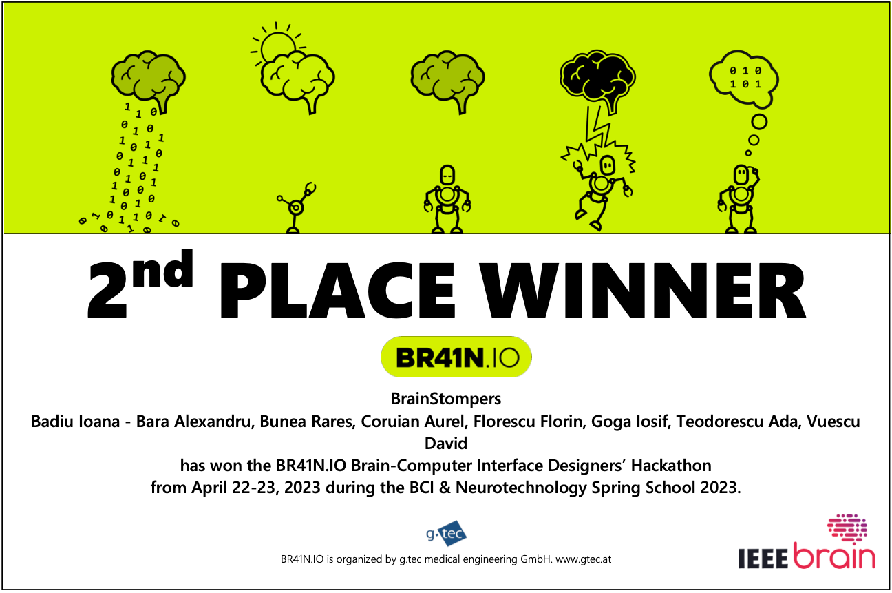 Prize for FMI students at the BR41N.IO Hackathon - UVT