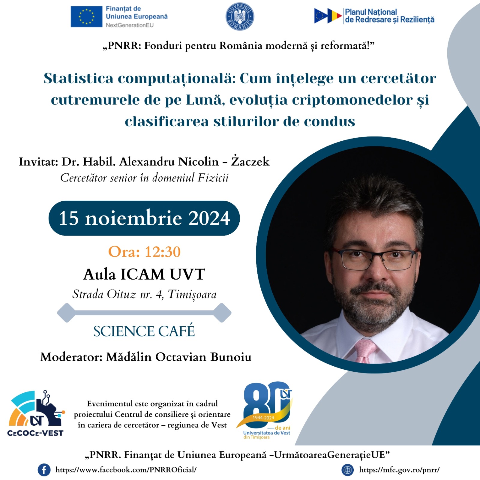 Science Cafe – O călătorie în Statistica Computațională - UVT