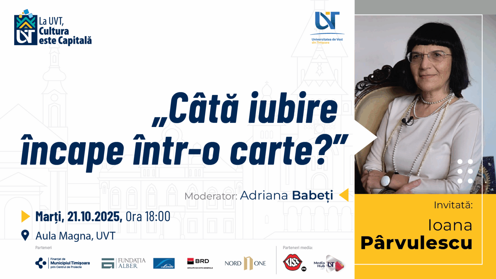 Conference with Ioana Pârvulescu, at the West University of Timișoara ...
